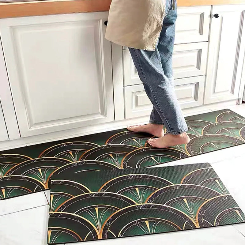 Geometric Gold Floor Mat, Washable Anti Fatigue Mat, Comfort Rug for ...