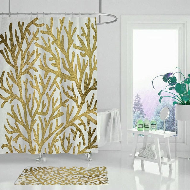 Gabby Golden Fern Shower Curtains – Feblilac Store
